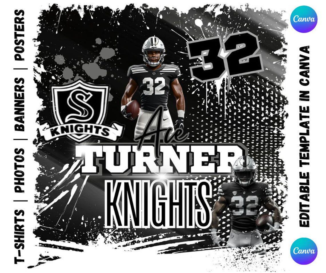 Customizable Football Player Template, Canva Editable Football Player ...