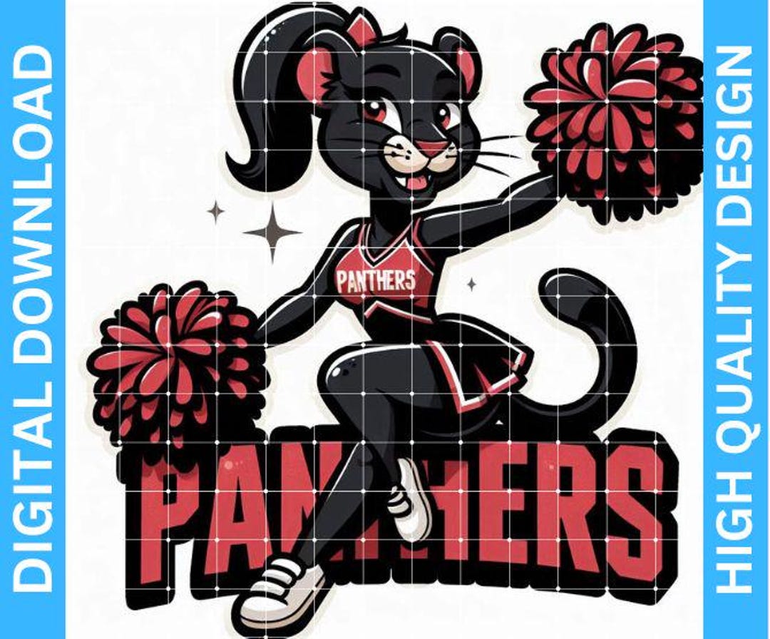 Panthers Cheerleader Mascot, Cheer Png, Cheer Design, Panthers Mascot ...
