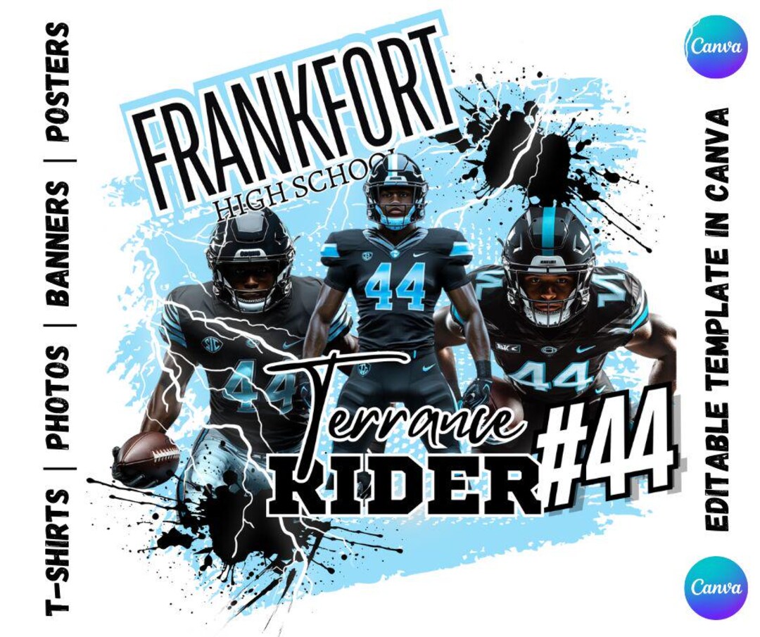 Customizable Football Player Template, Canva Editable Football Player ...