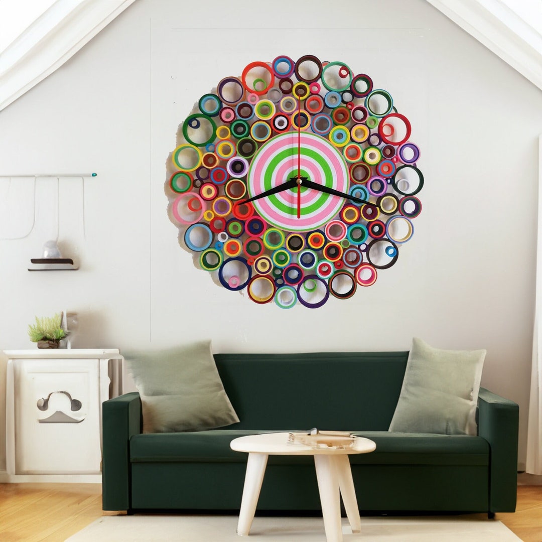 Custom Clock for Wall Wall Clock Paper Clock Colorful - Etsy