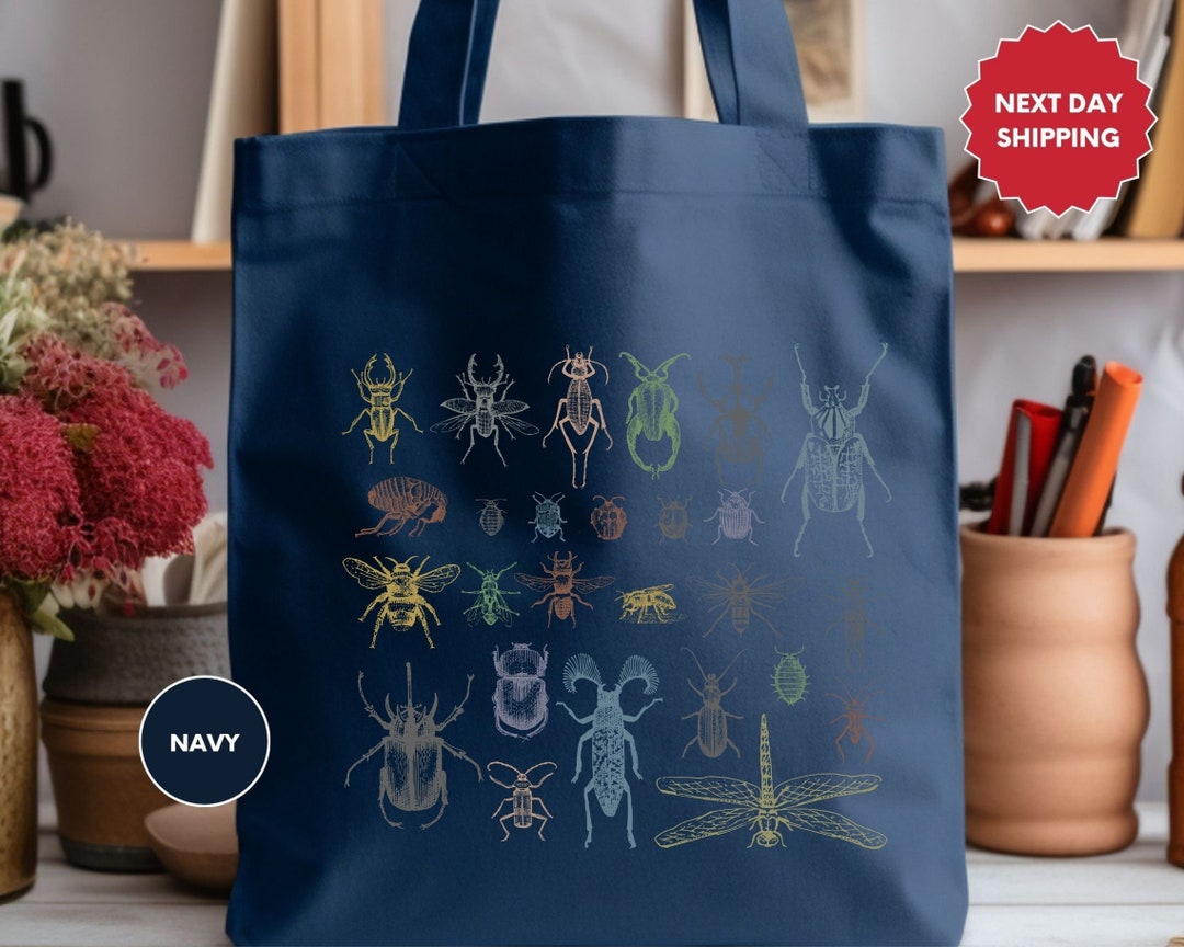 Vintage Style Bug Tote Bag, Nature Lover Tote Bag, Gardener Tote ...
