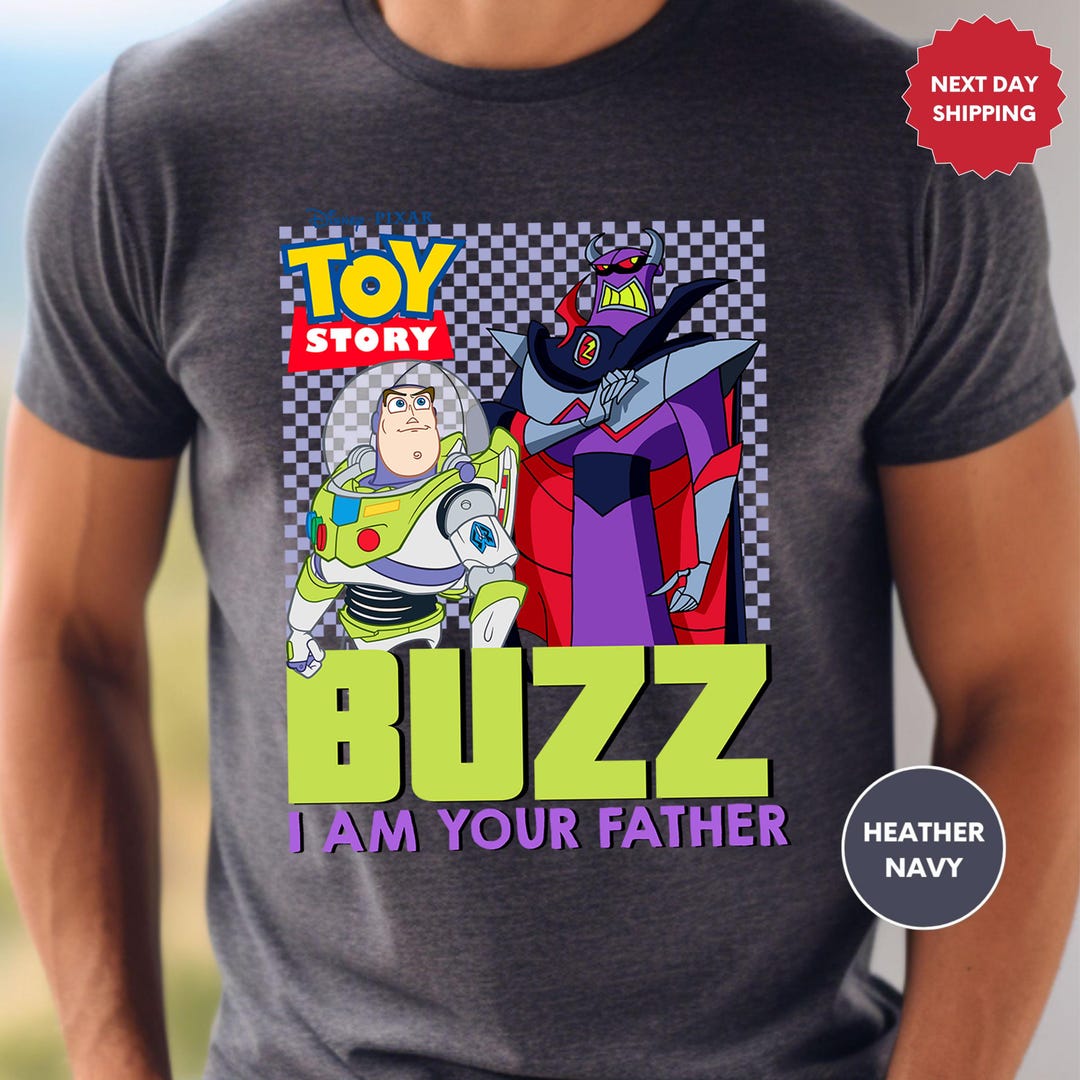 Zurg and Buzz Lightyear I Am Your Father Checkered Retro T-shirt ...