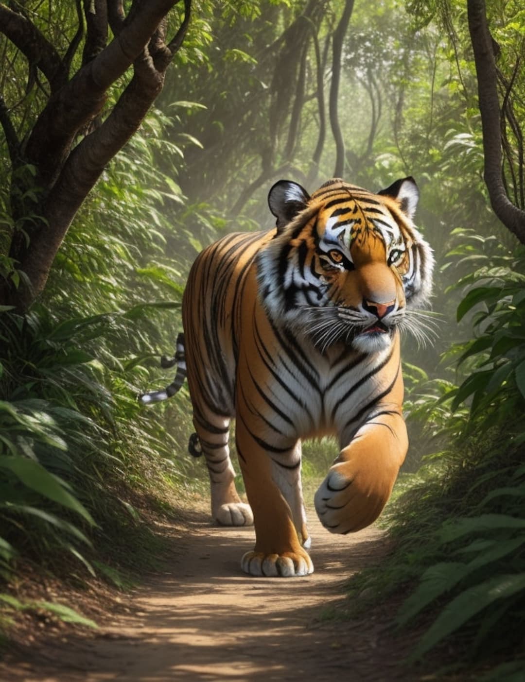 Tiger in the Jungle Animated - Etsy