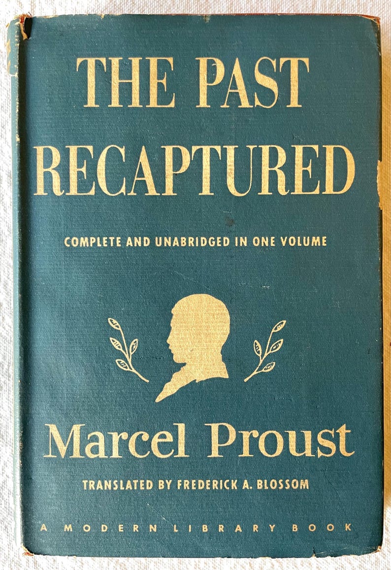 Marcel Proust, the Past Recpatured, First Modern Library Edition Hc/dj ...
