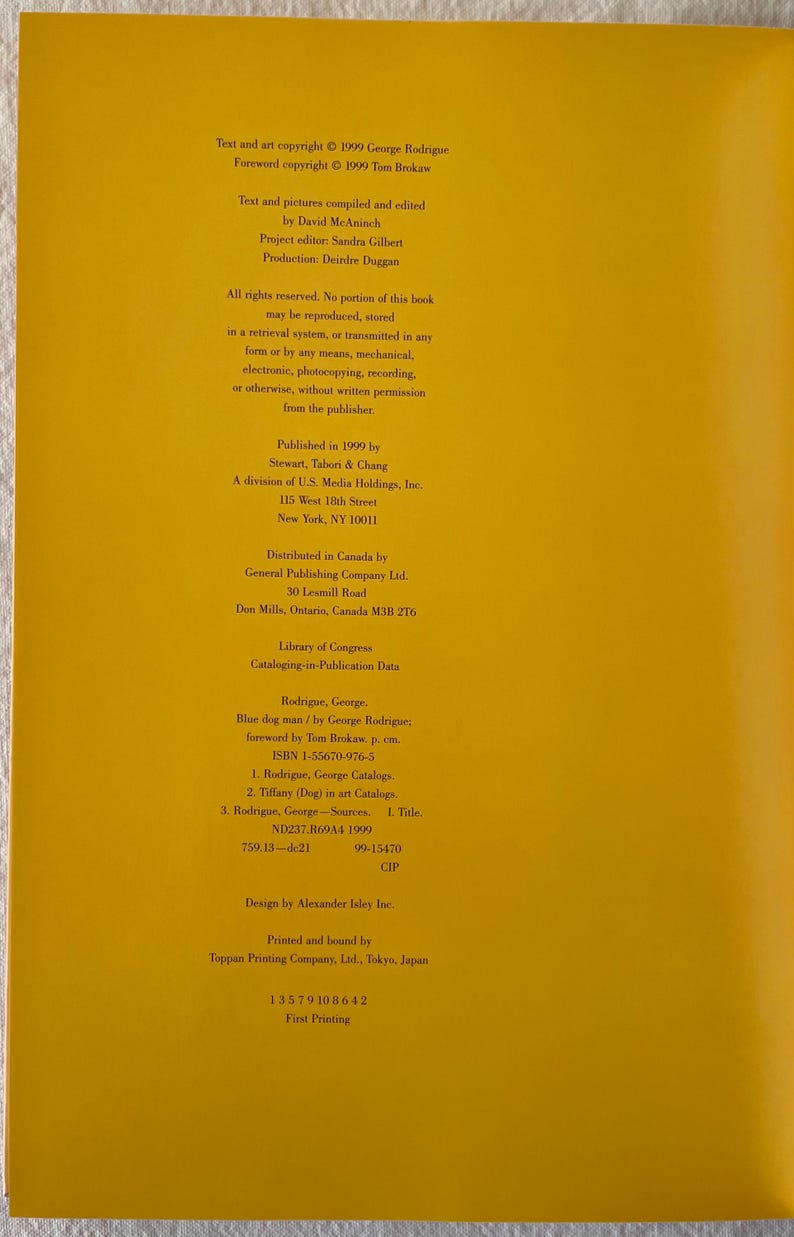 George Rodrigue, Blue Dog Man, First Edition Hardcover (1999) - Etsy