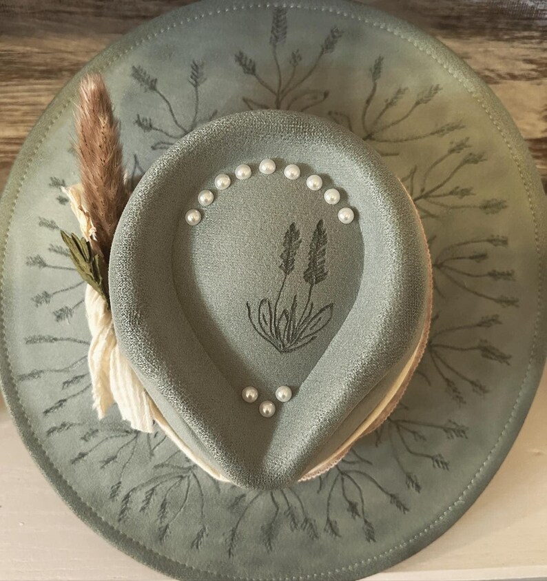 Dainty Burned Western Hat - Etsy