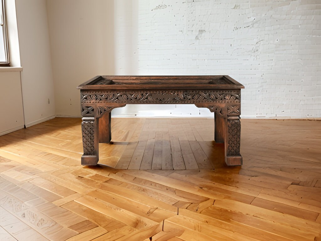 Carved Center Table Hand Carved Coffee Table Hall Table Center Table ...