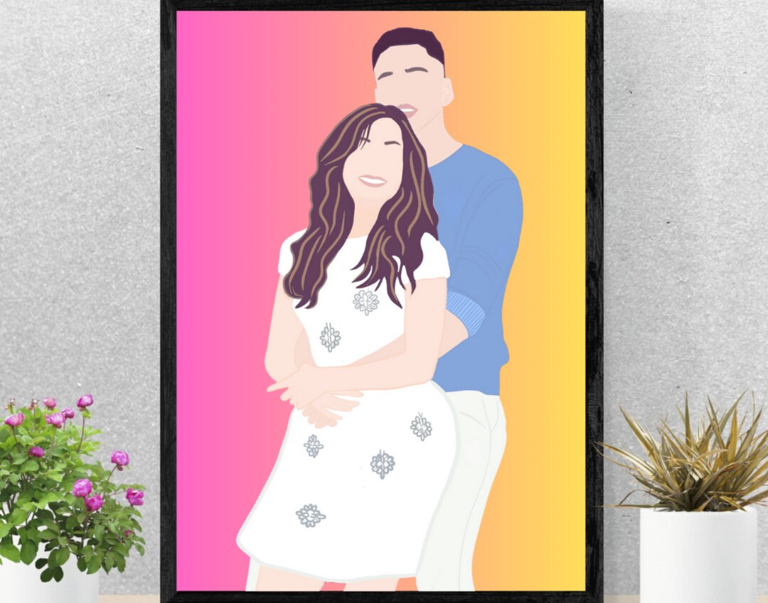 Faceless Portrait Gradient Background Custom Digital Faceless Portrait ...