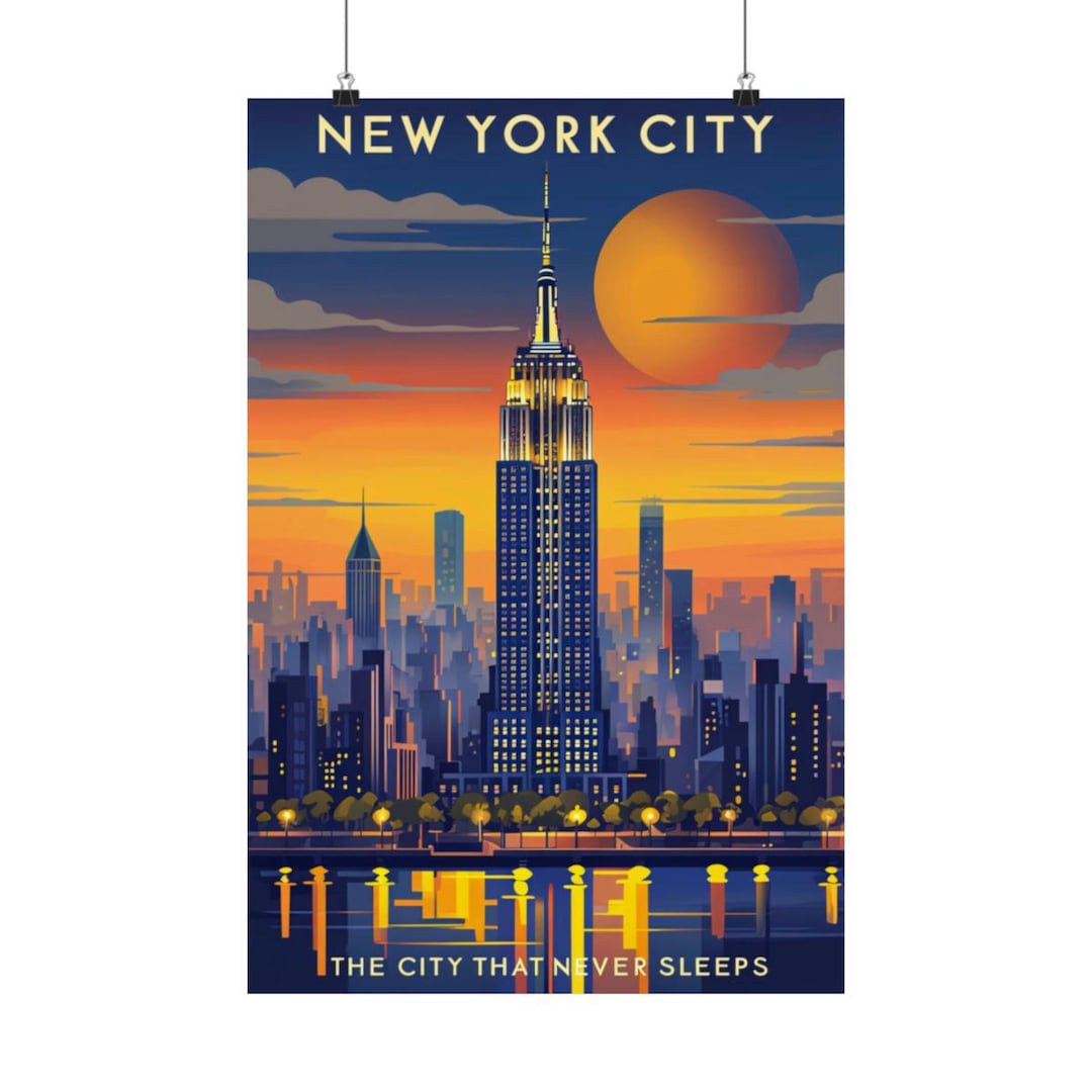 New York City Poster – NYC Skyline Wall Art, Manhattan Print - Etsy
