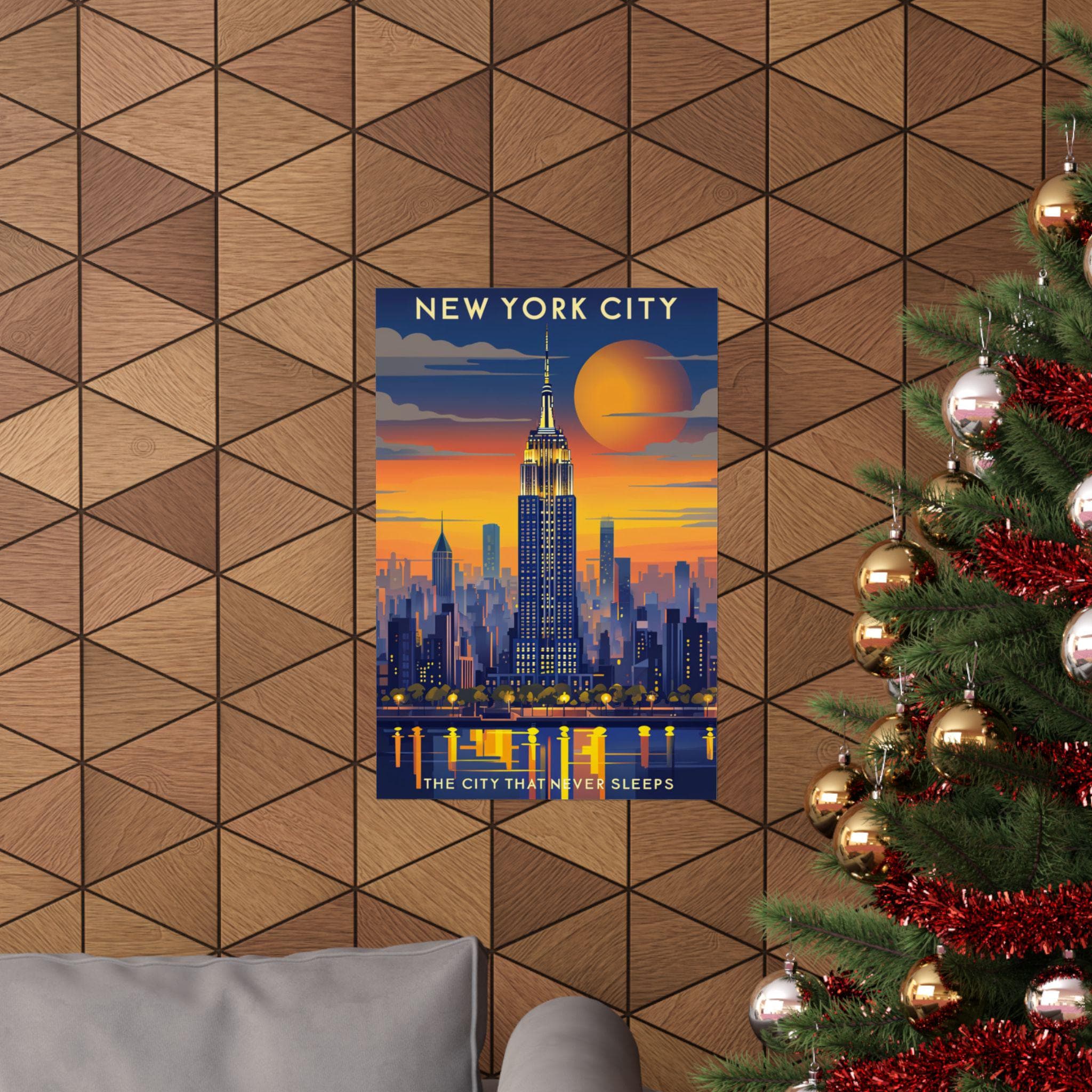 New York City Poster – NYC Skyline Wall Art, Manhattan Print - Etsy