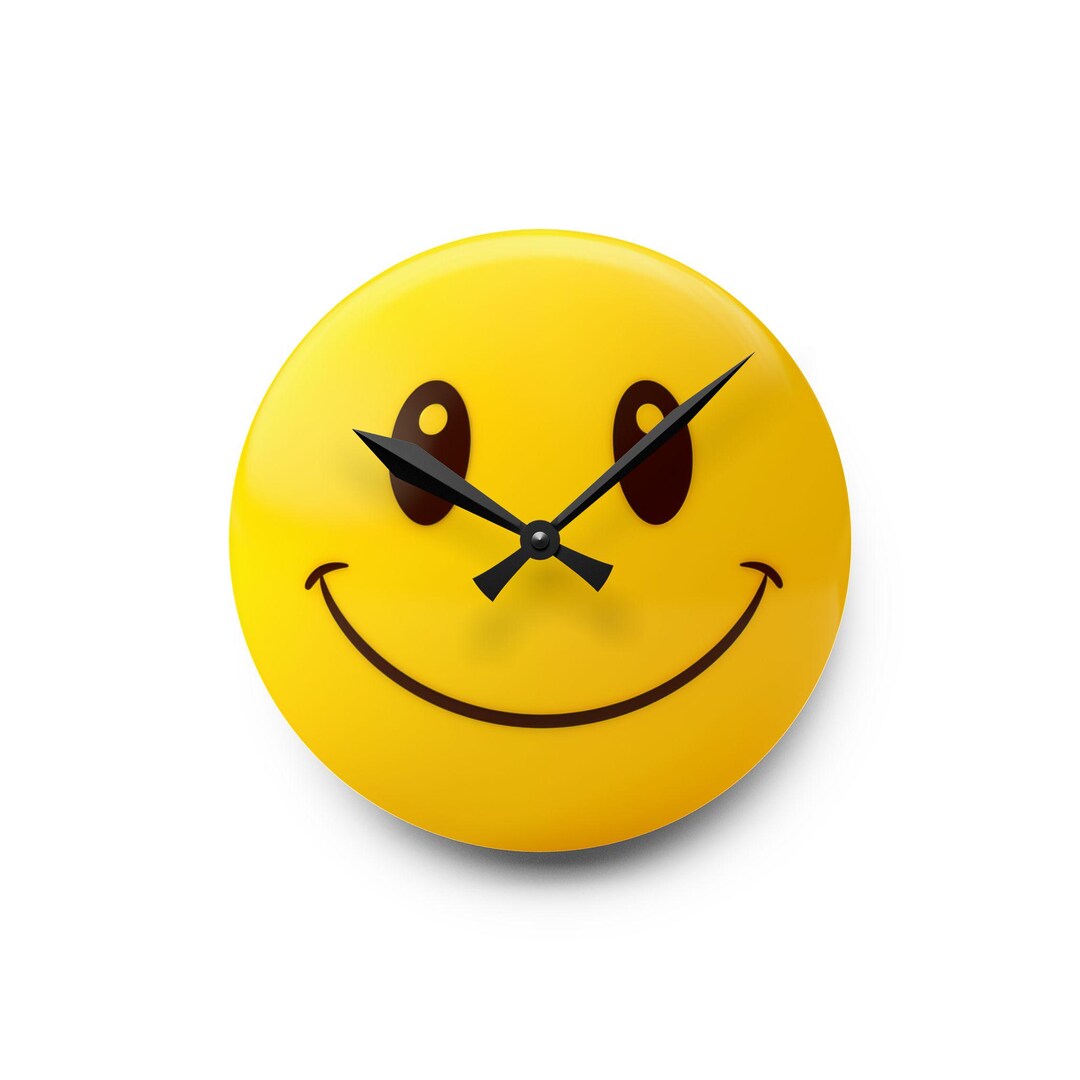 Smile Wall Clock - Fun Acrylic Clock | Smiley Face Decor for Happy Home ...