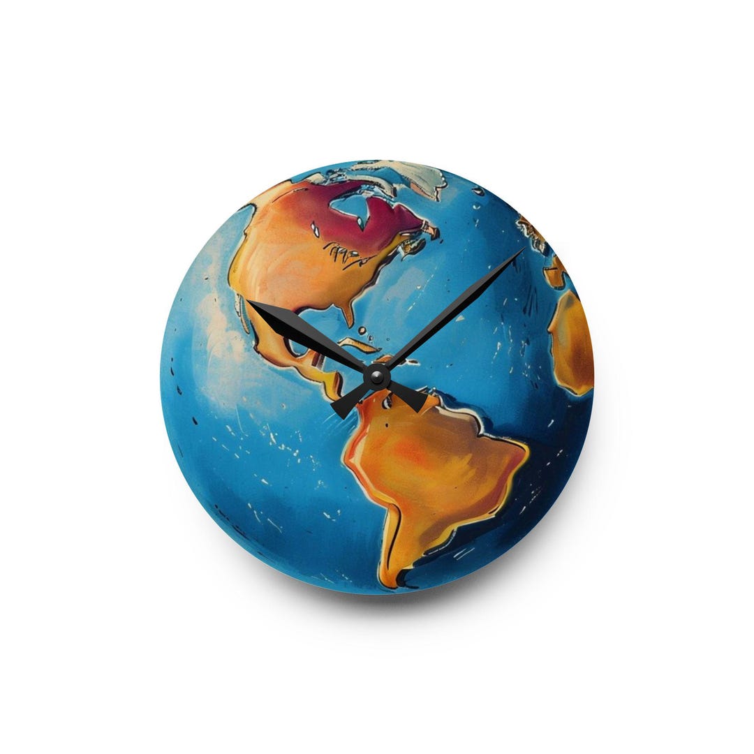 America's Globe Wall Clock - Durable Acrylic Design, Two Sizes ...