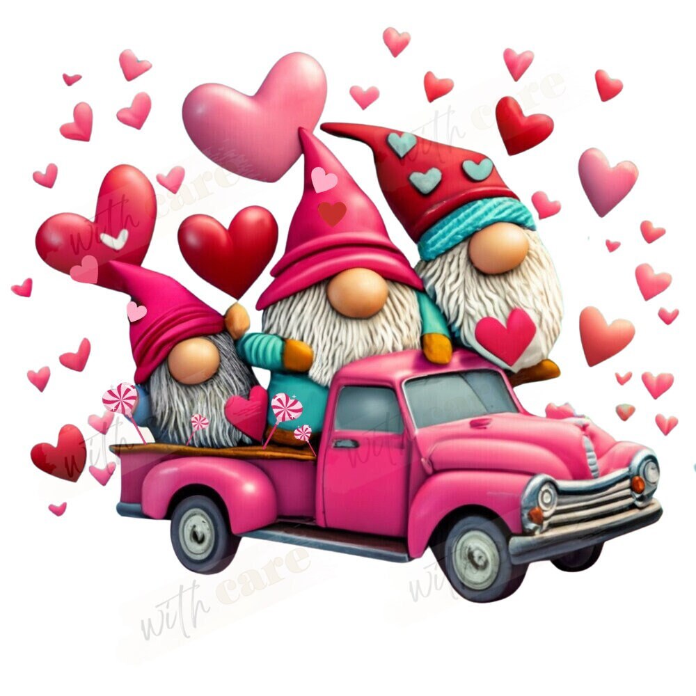 Valentines Gnomes Truck Png, LOVE Gnome Png, Valentines Day Png ...
