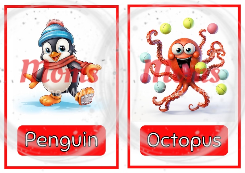 Animal ABC Flash Cards, Flashcards, Kids Learning Cards, Animal ...