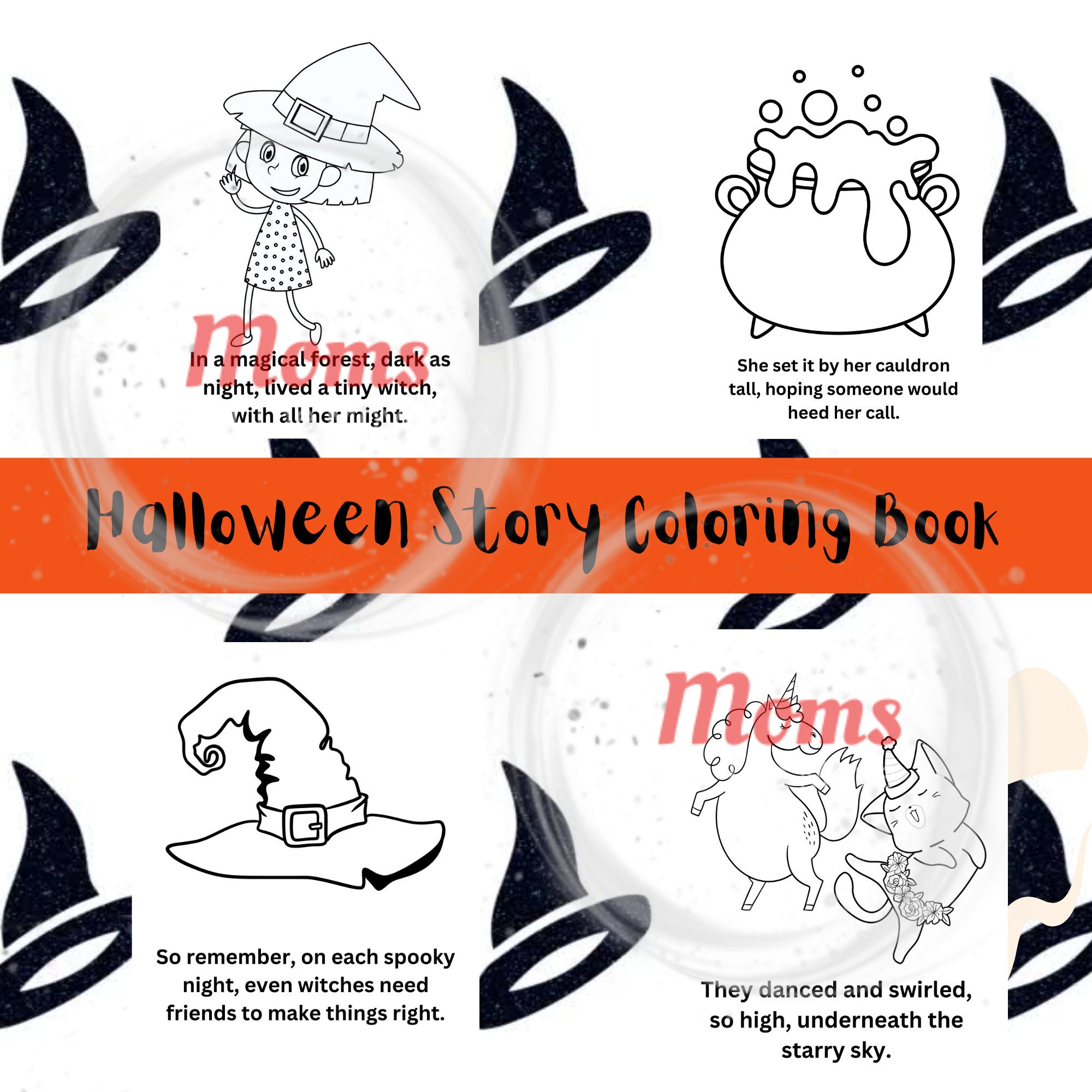 Halloween Story, Coloring Pages, Kids, Moms, Witch, Witch Coloring Book ...