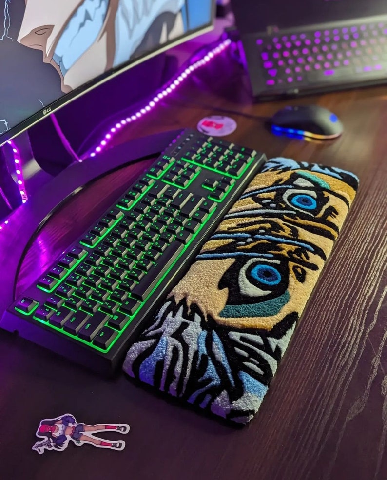 Custom Keyboard Rug Handtufted Anime Keyboard Rug Etsy
