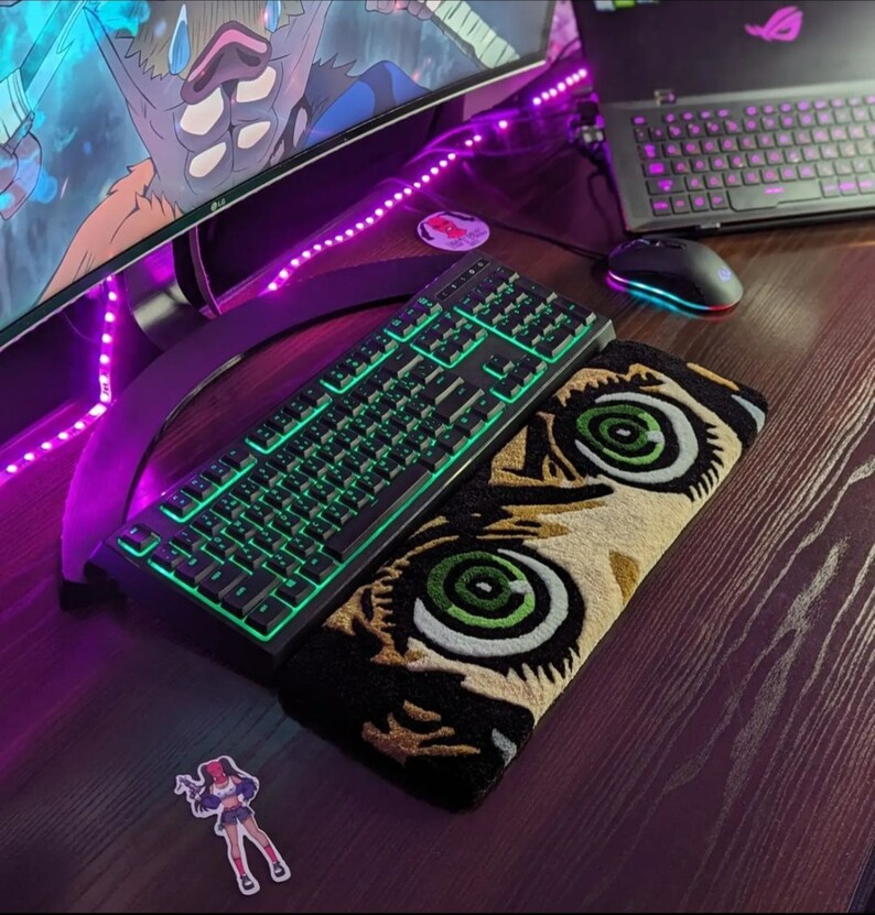 Custom Keyboard Rug Handtufted Anime Keyboard Rug Etsy