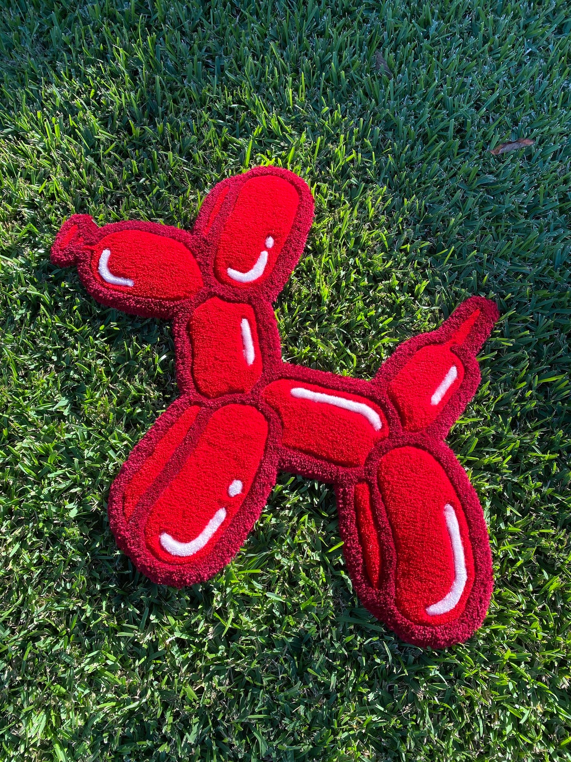 Red Balloon Dog Rug - Etsy