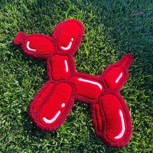 Red Balloon Dog Rug - Etsy