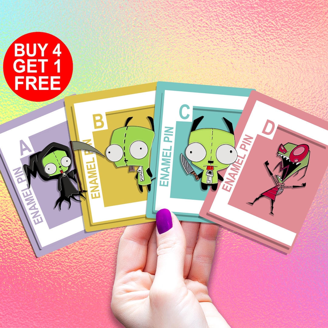 Invader Zim Anime Enamel Pin Gift Funny Enamel Pin Set Cute Anime Pins ...