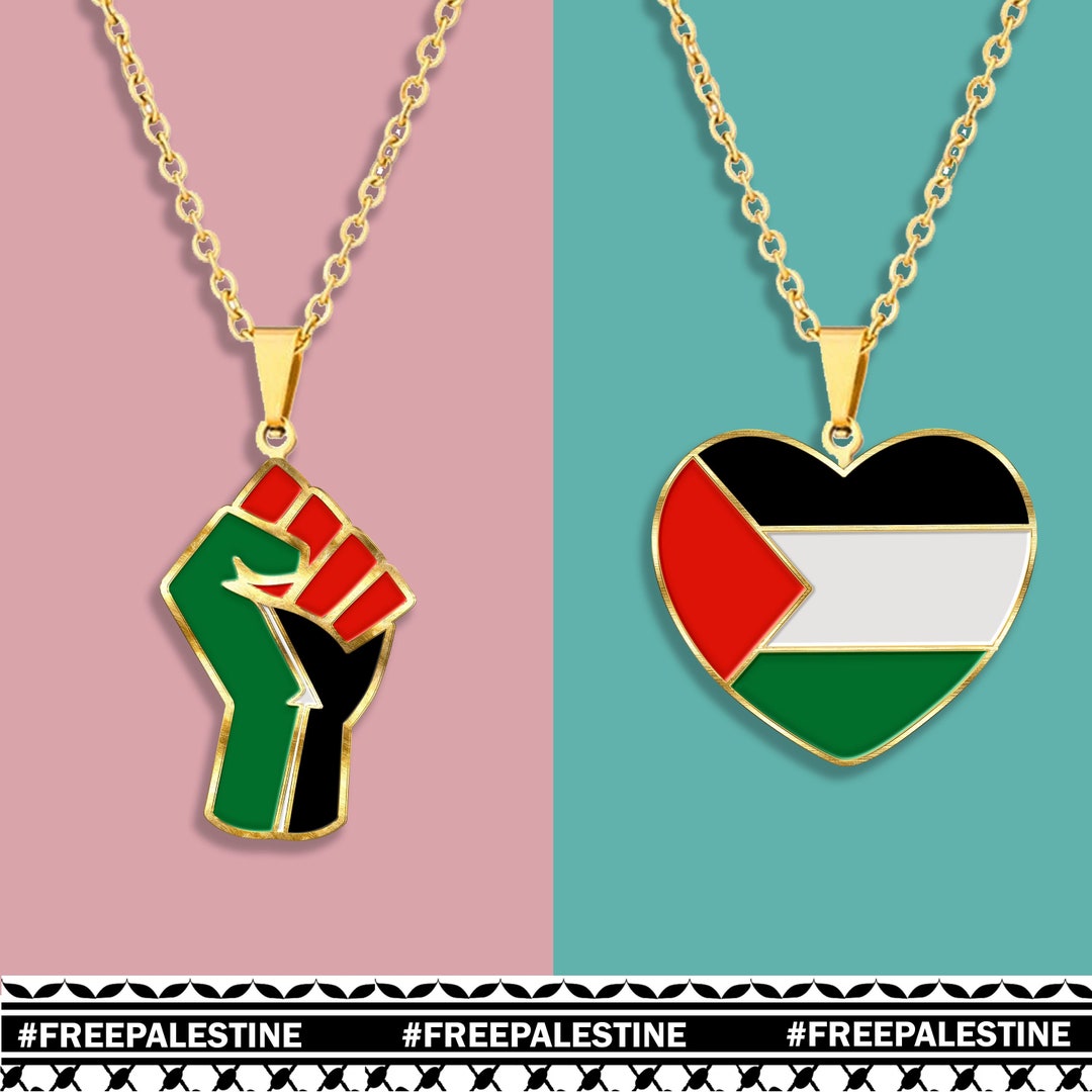 Save Palestine Heart Necklace Arabic Necklaces Gift Save Palestine Arab ...