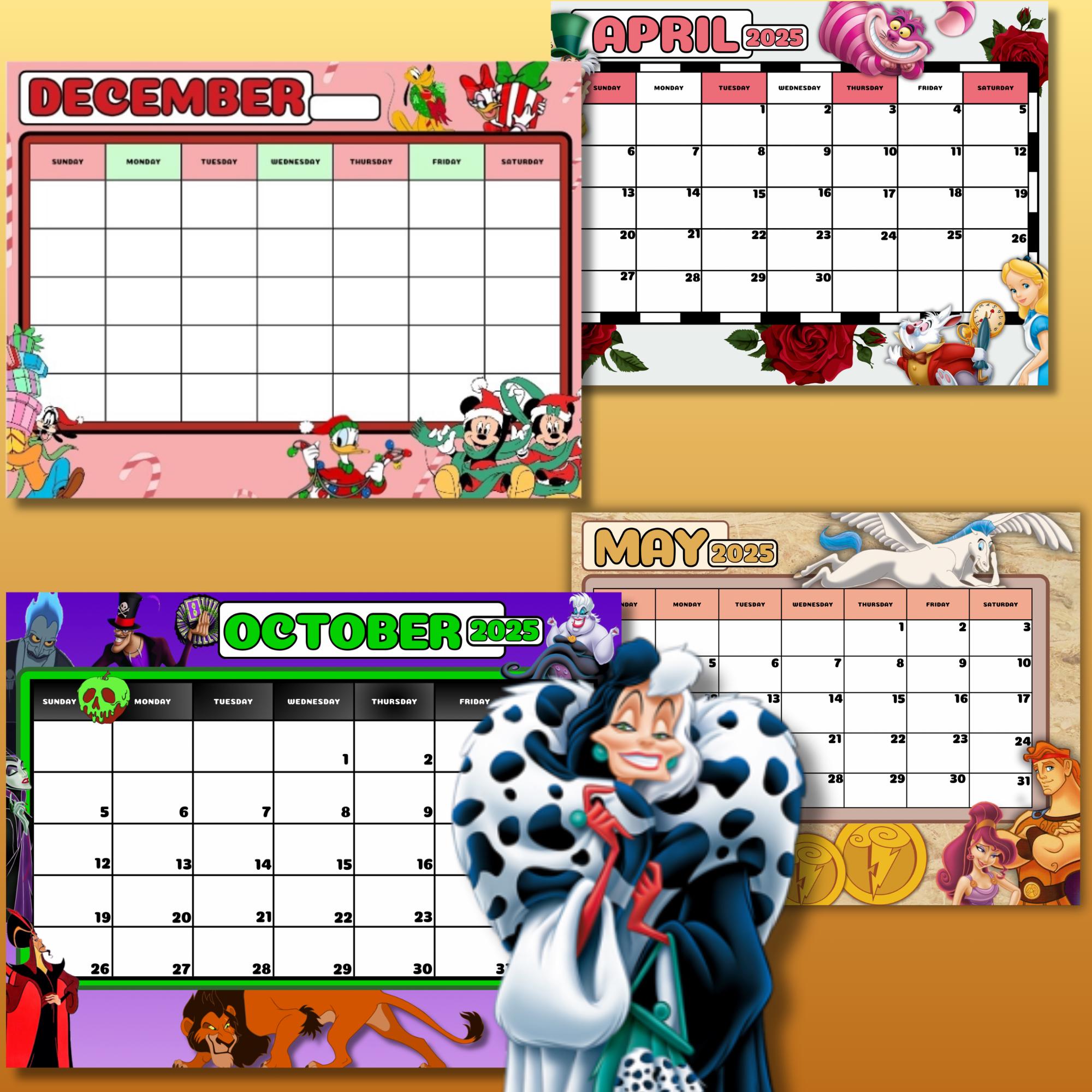 EDITABLE Printable Kid's 2025 Calendar, Monthly 2026 Calendar Template ...