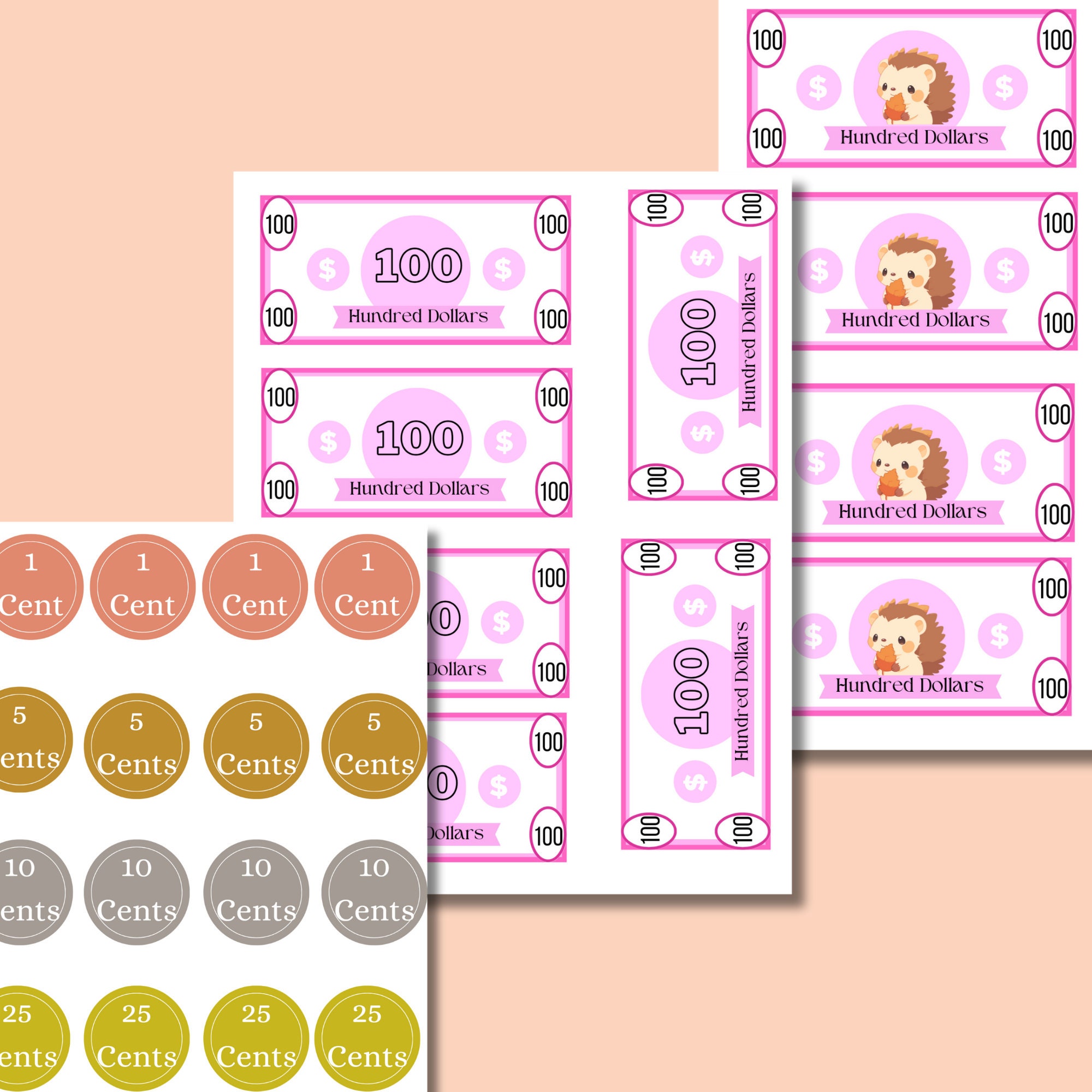 Play Money Printable, Pretend Play, Mom Bucks, Learning Money ...