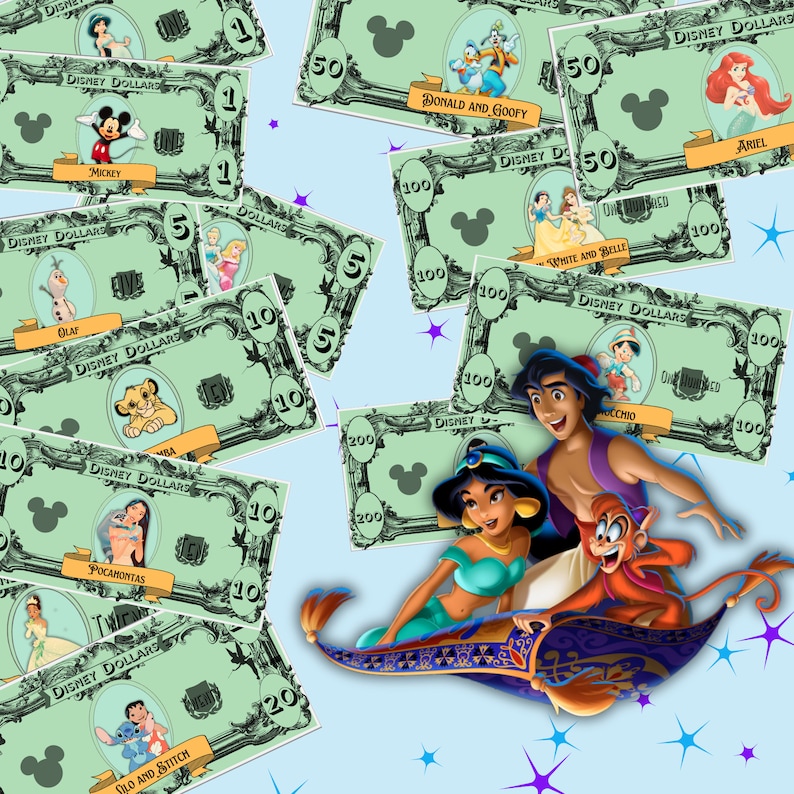 Pretend Money With Popular Characters Dramatic Play Princess Money Home ...