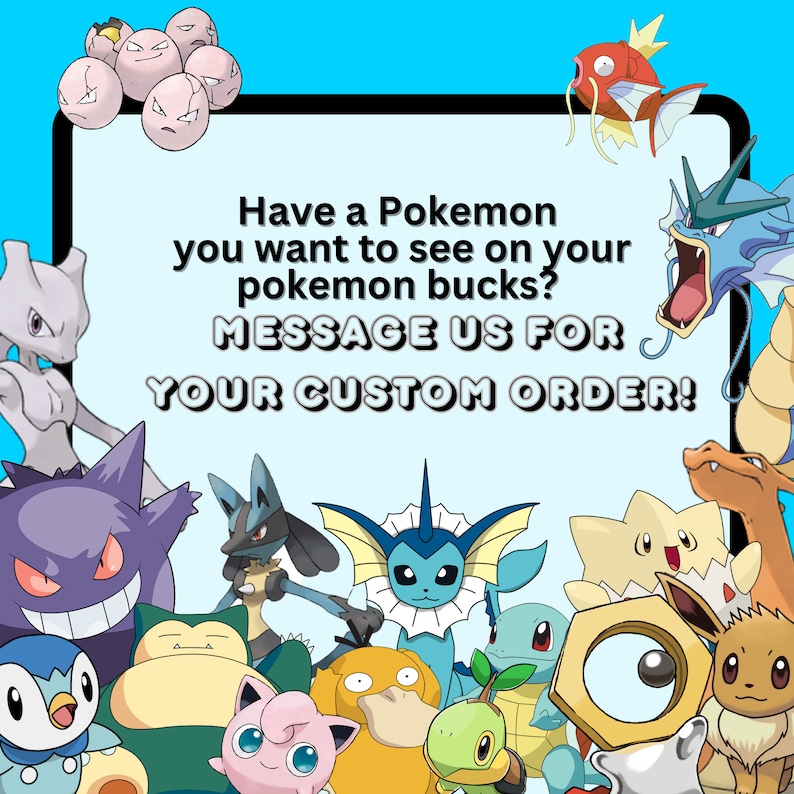 Printable Pokemon Play Money Spending Voucher Instant Download Bundle ...