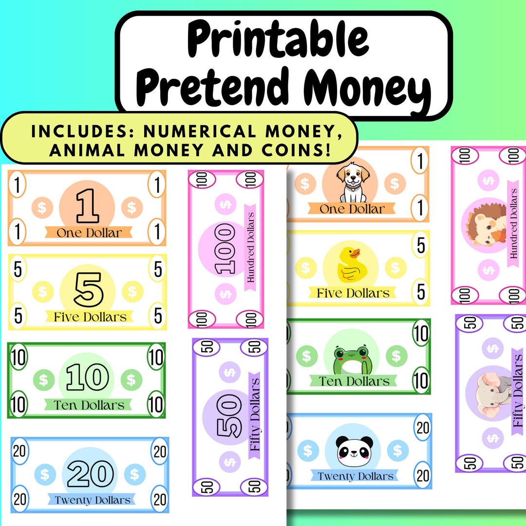 Play Money Printable, Pretend Play, Mom Bucks, Learning Money ...