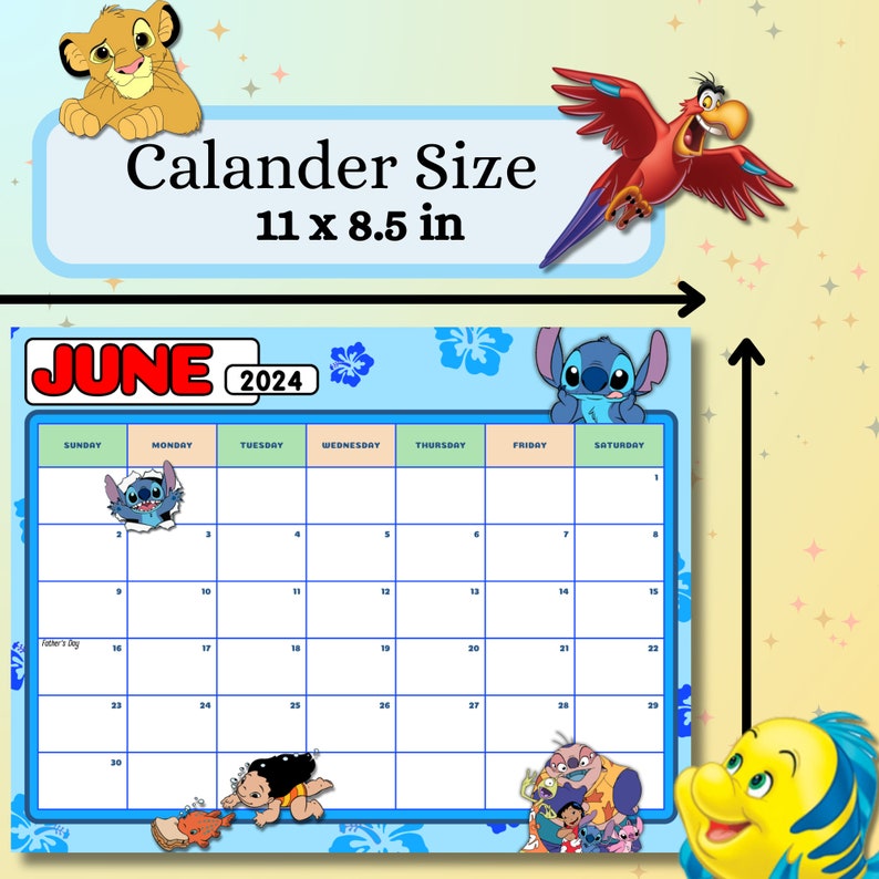 2024 EDITABLE Printable Kid's Calendar,printable Fillable Monthly ...