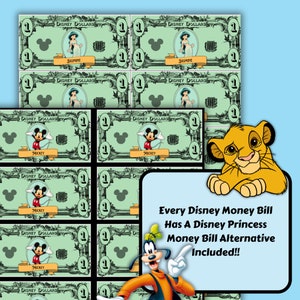 Pretend Money With Popular Characters Dramatic Play Princess Money Home ...