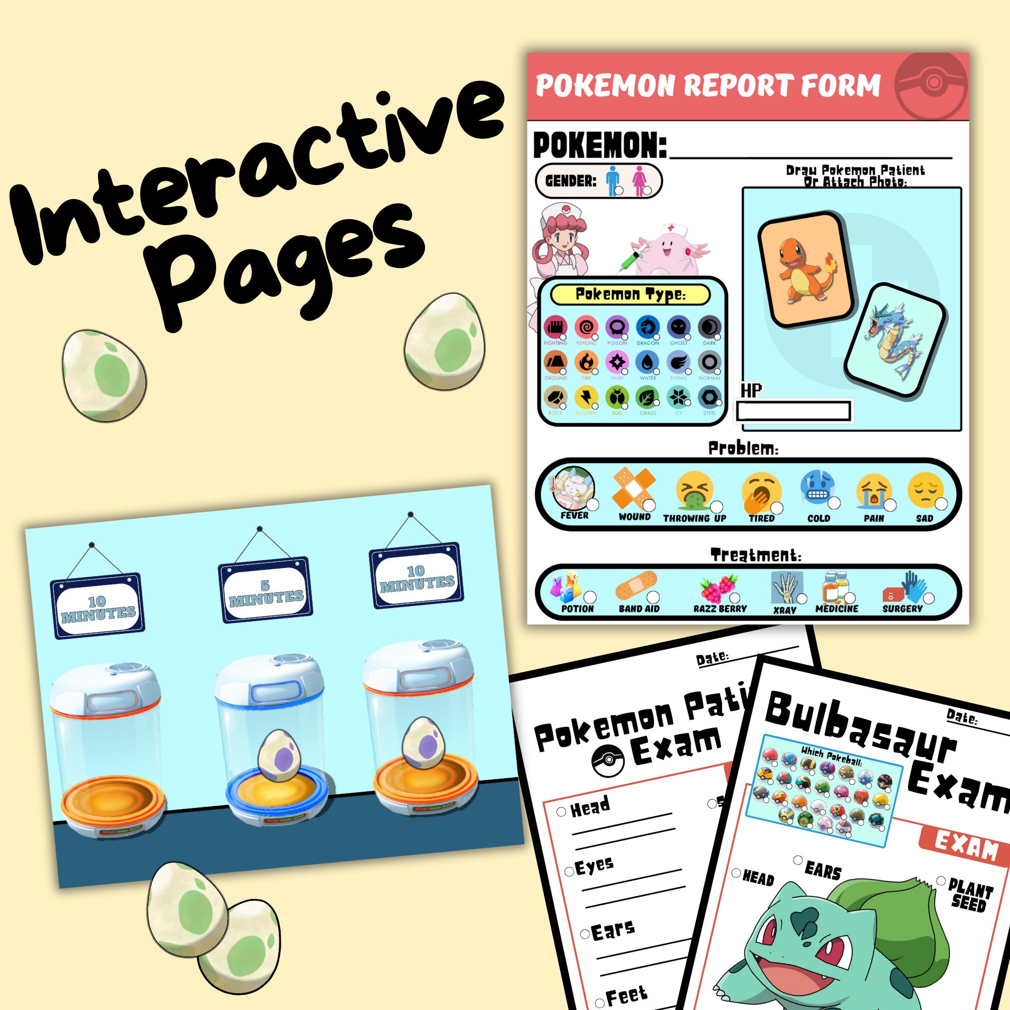 Pokemon Doctor Pretend Play Printables, Doctor Dramatic Play, Hospital ...