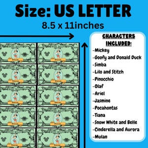 Pretend Money With Popular Characters Dramatic Play Princess Money Home ...