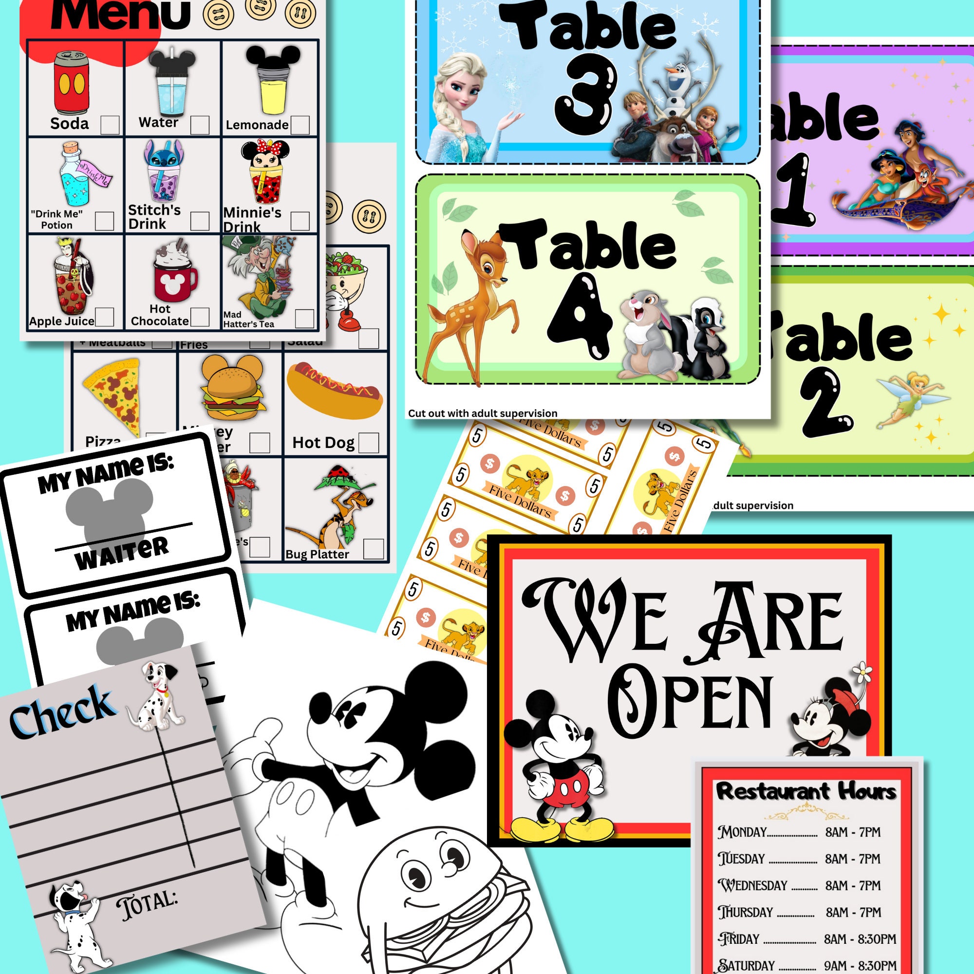 Magical Pretend Resturant, Dramatic Play for Kids, Popular Characters ...