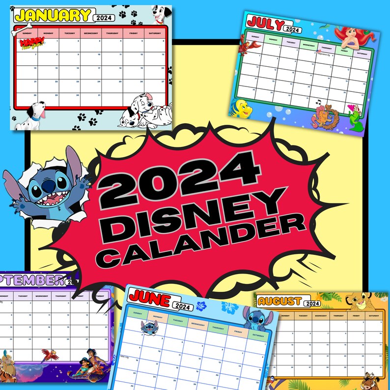2024 EDITABLE Printable Kid's Calendar,printable Fillable Monthly ...