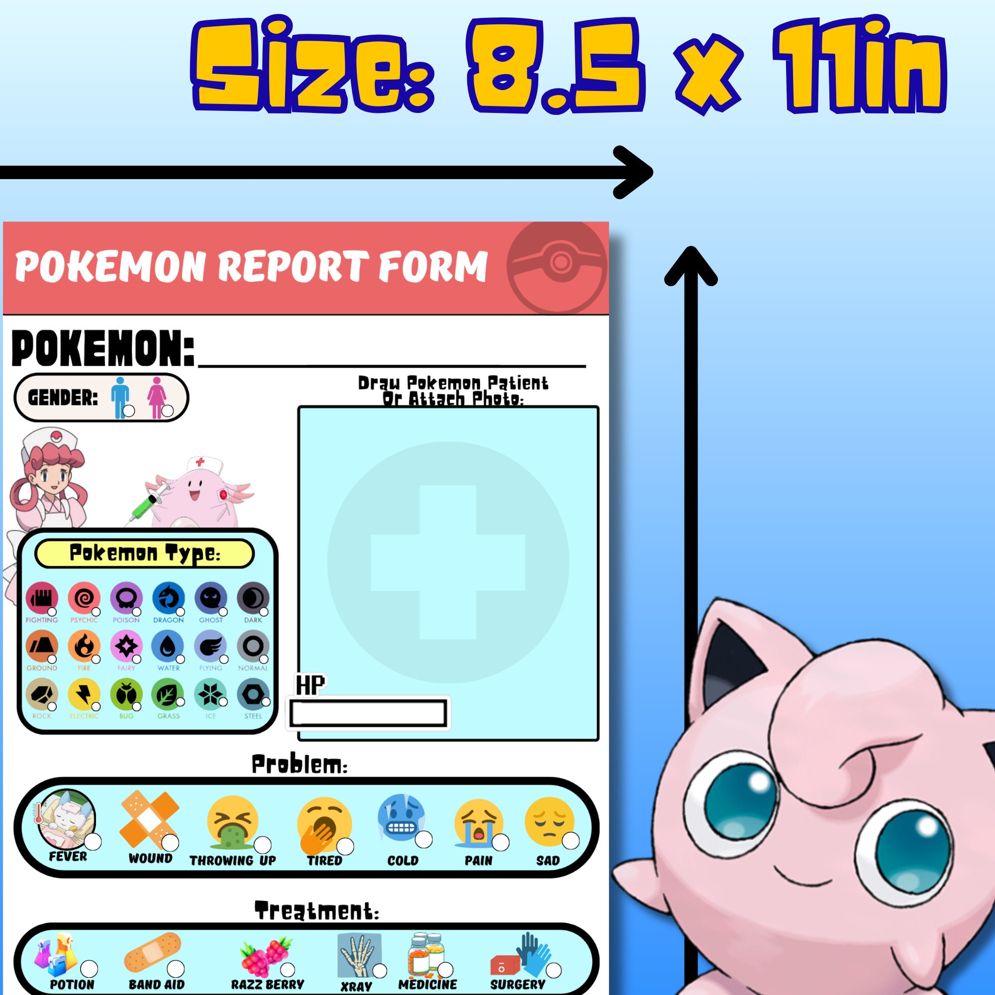 Pokemon Doctor Pretend Play Printables, Doctor Dramatic Play, Hospital ...