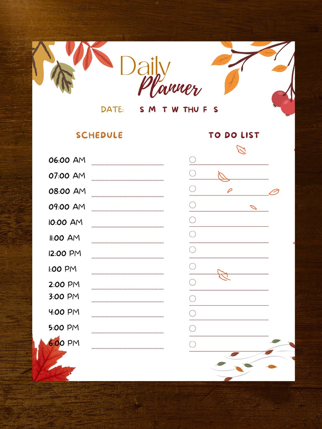Fall Daily Printable Planner, Thanksgiving, Halloween, Holiday ...