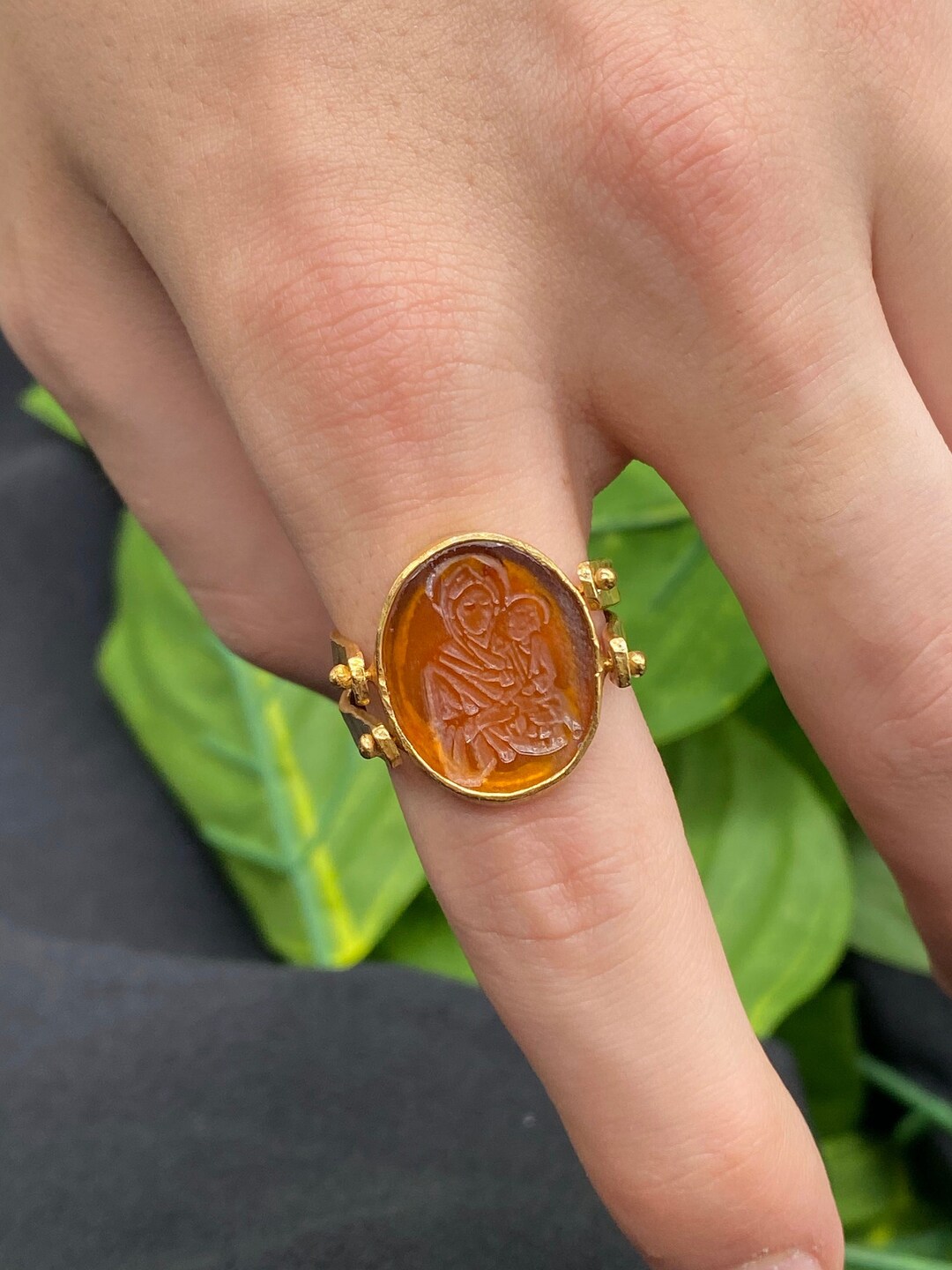 Handmade Intaglio Virgin Mary Silver Ring - Sacred Beauty - Etsy