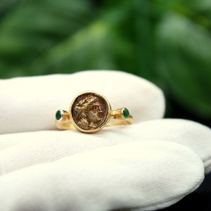Handcrafted Ancient Greek Helen Coin Silver Ring - Timeless Heritage ...