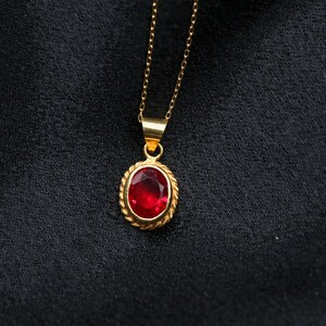 Handmade Ruby Silver Necklace Gift for Her Handmade Gift - Etsy