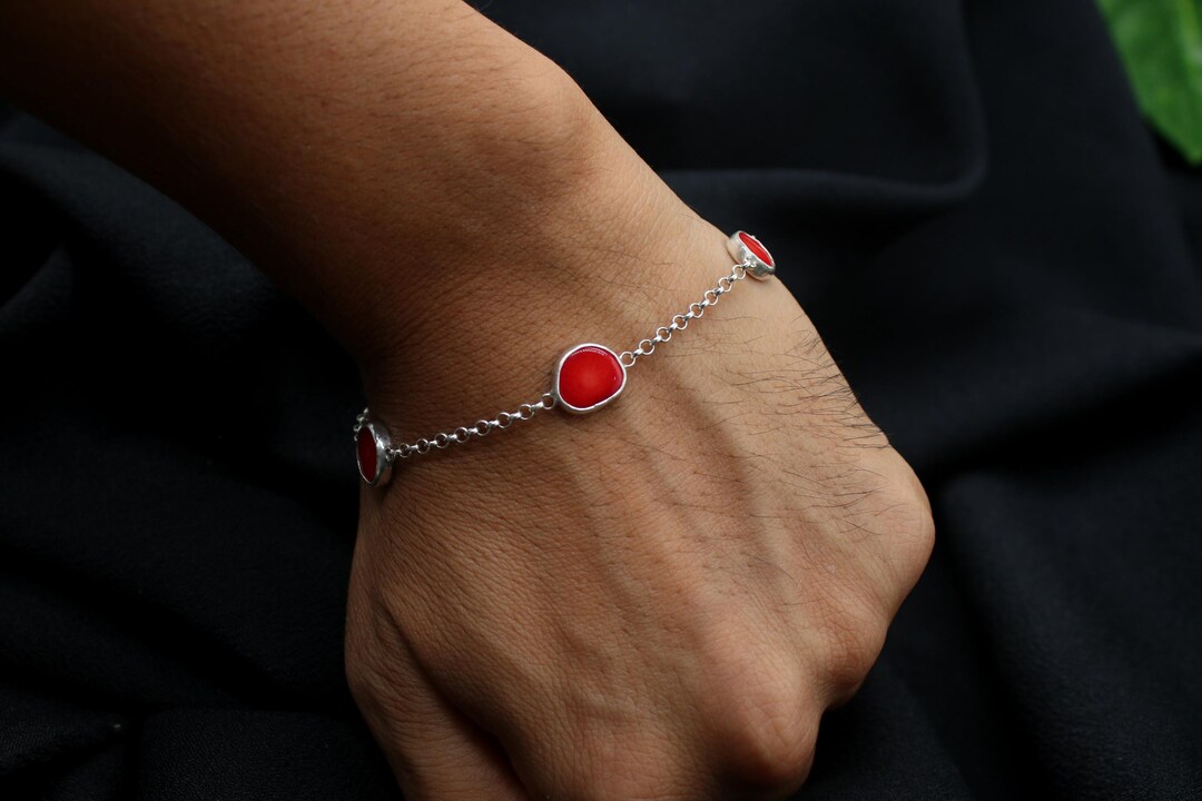 Natural Coral Silver Bracelet: Coral Jewelry, Handmade Jewelry ...