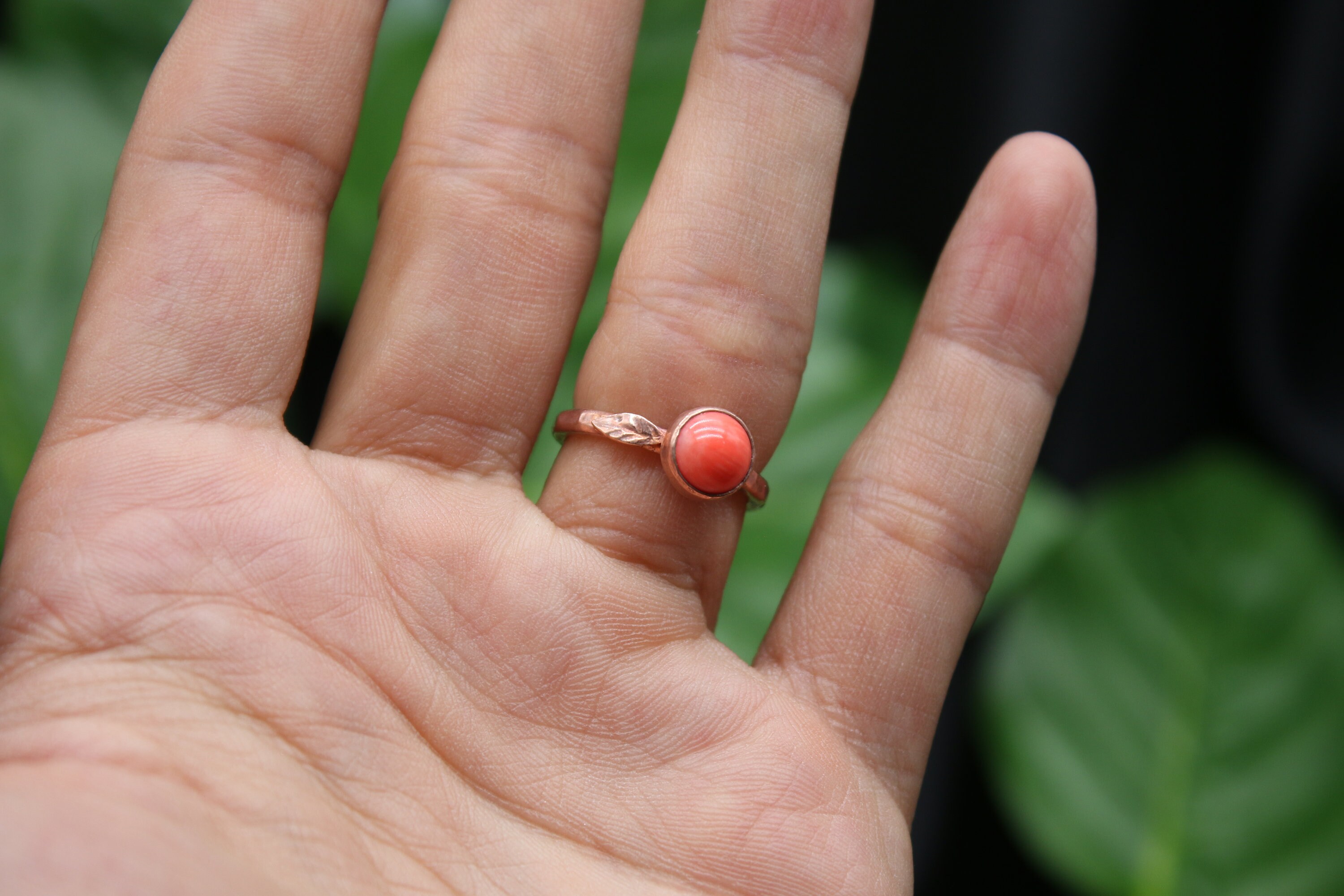 Natural Coral Silver Ring: the Perfect Handmade Gift for Her - Etsy