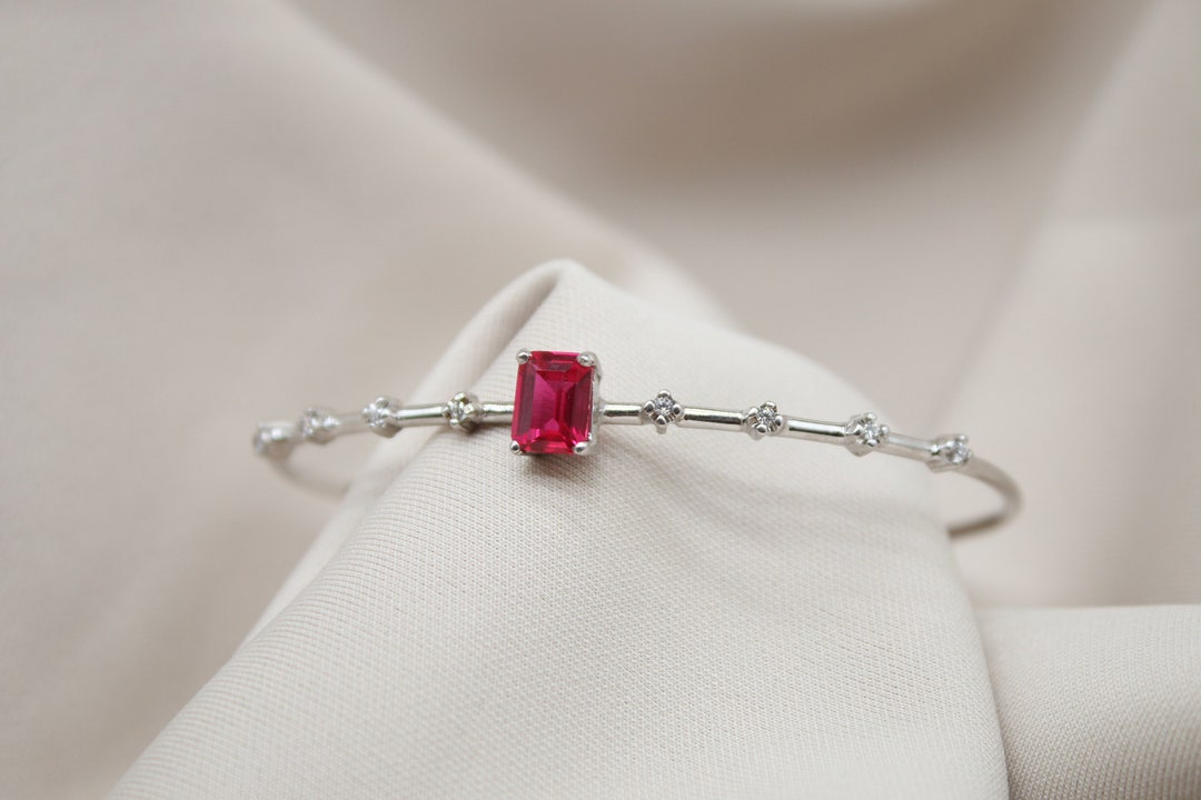 Ruby Silver Bracelet - Elegant Handmade Jewelry Handcrafted Beauty ...