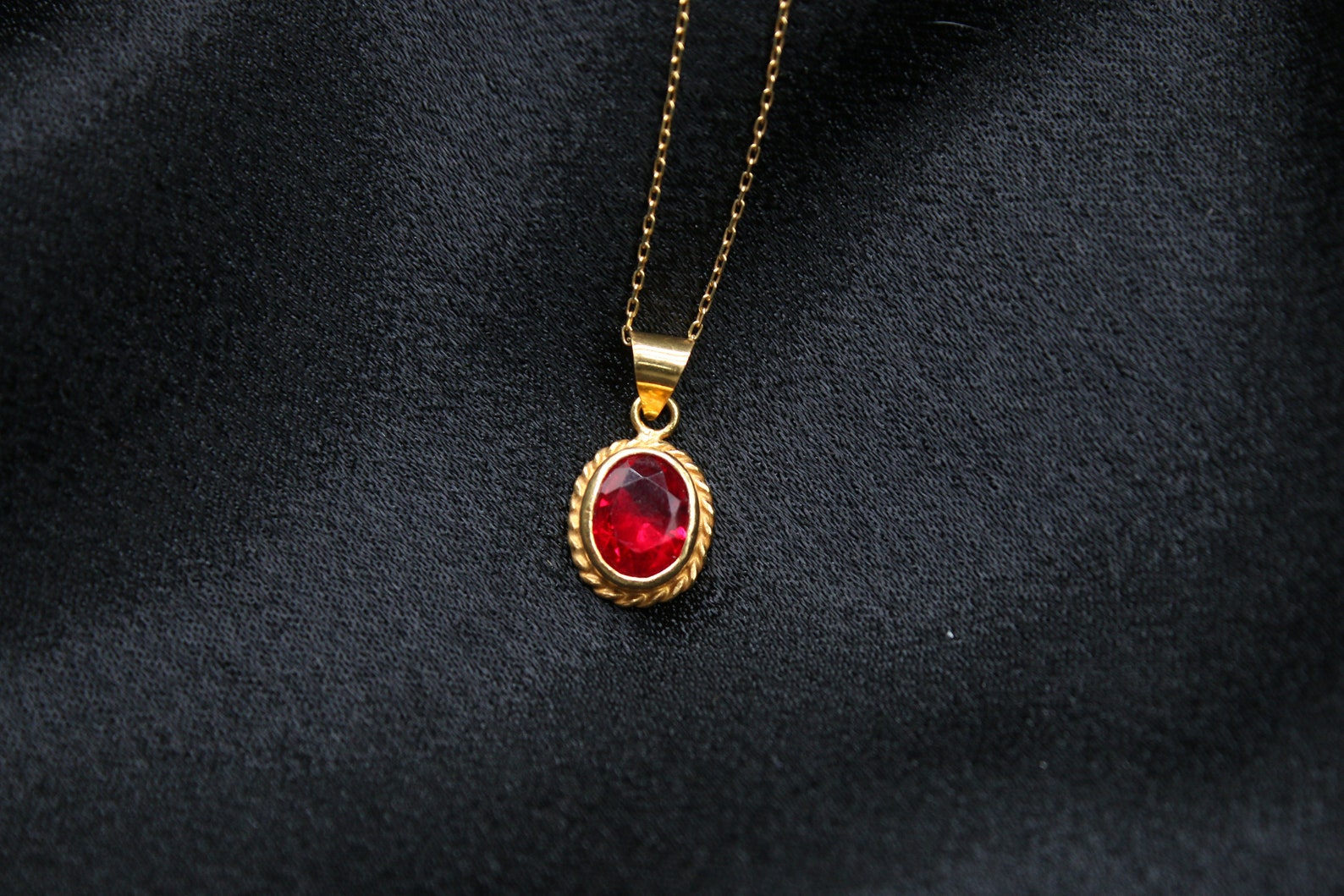 Handmade Ruby Silver Necklace Gift for Her Handmade Gift - Etsy