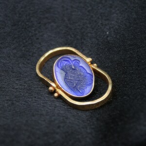 Venetian Glass Intaglio Virgin Mary Silver Ring: Tumble Ring, Vintage ...