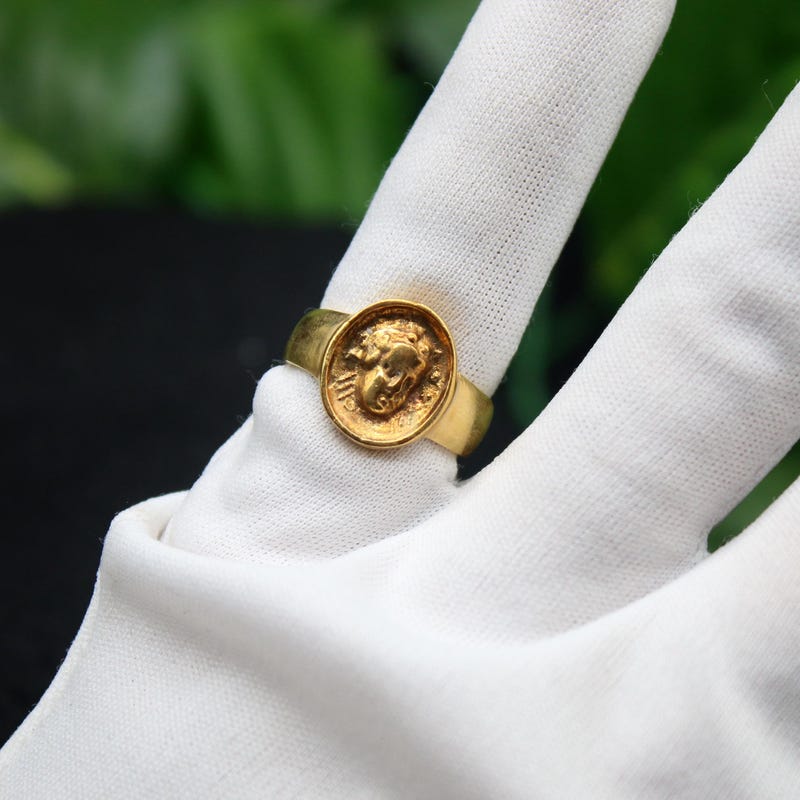 Medusa Gold Signet Ring - Etsy