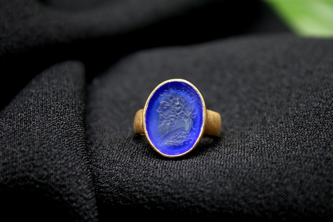 Greek Goddess Zeus Venetian Glass Intaglio Silver Ring: A Majestic ...