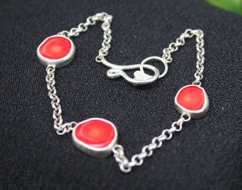 Natural Coral Silver Bracelet: Coral Jewelry, Handmade Jewelry ...