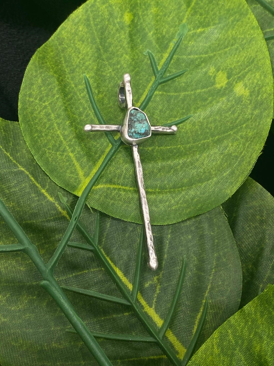 Natural Turquoise Cross Silver Pendant – A Perfect Handmade Gift for ...
